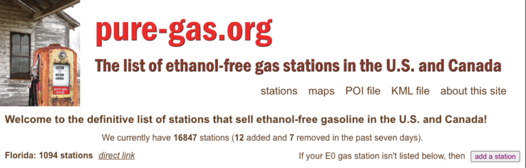 Pure-Gas List of Ethanol Free Gas Stations in Florida | South Florida ...